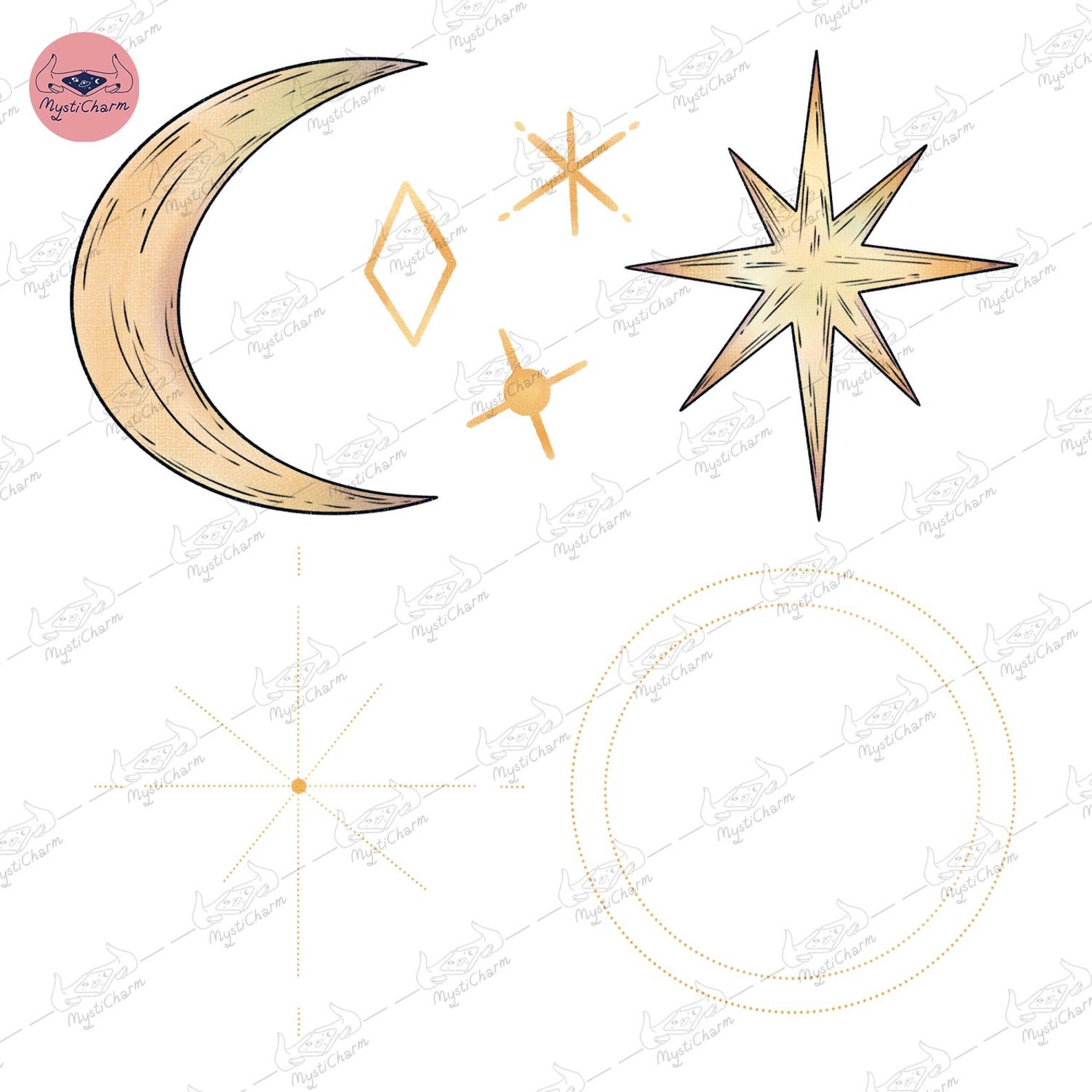 Zodiac Clipart PNG Printable Horoscope Clipart Print Celestial Clipart ...