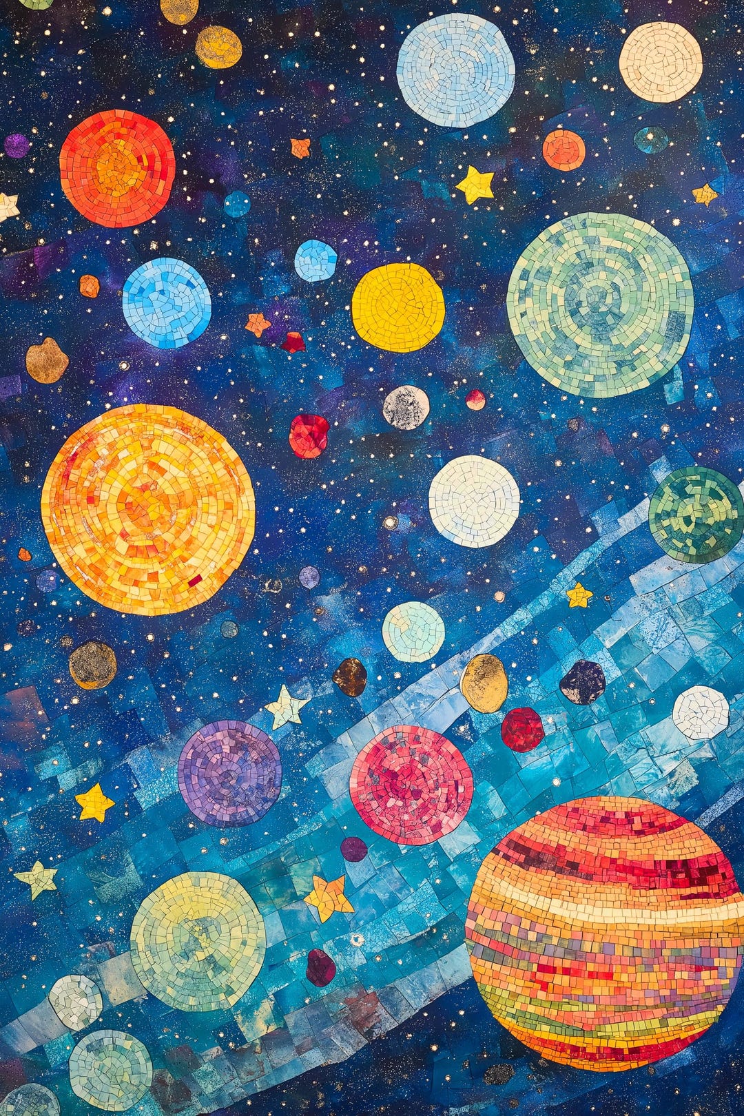 Space Wall Art, Alma Thomas-inspired Cosmic Kids Print, Abstract Galaxy ...