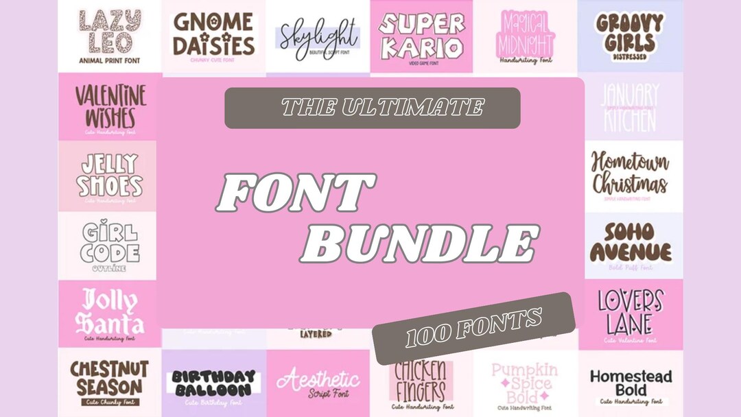 The Ultimate Font Bundle, Procreate Font, Vintage Canva Fonts, Cricut Fonts, Beautiful Fonts ...