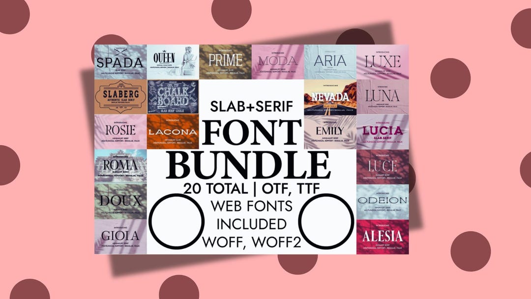 Slab & Serif Font Bundle, Wedding Font SVG Bundle, Handwritten Fonts - Etsy