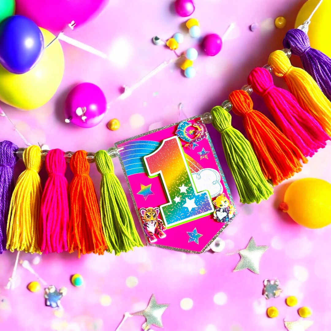 Lisa Frank Highchair Banner/rainbow Highchair Banner/neon First ...