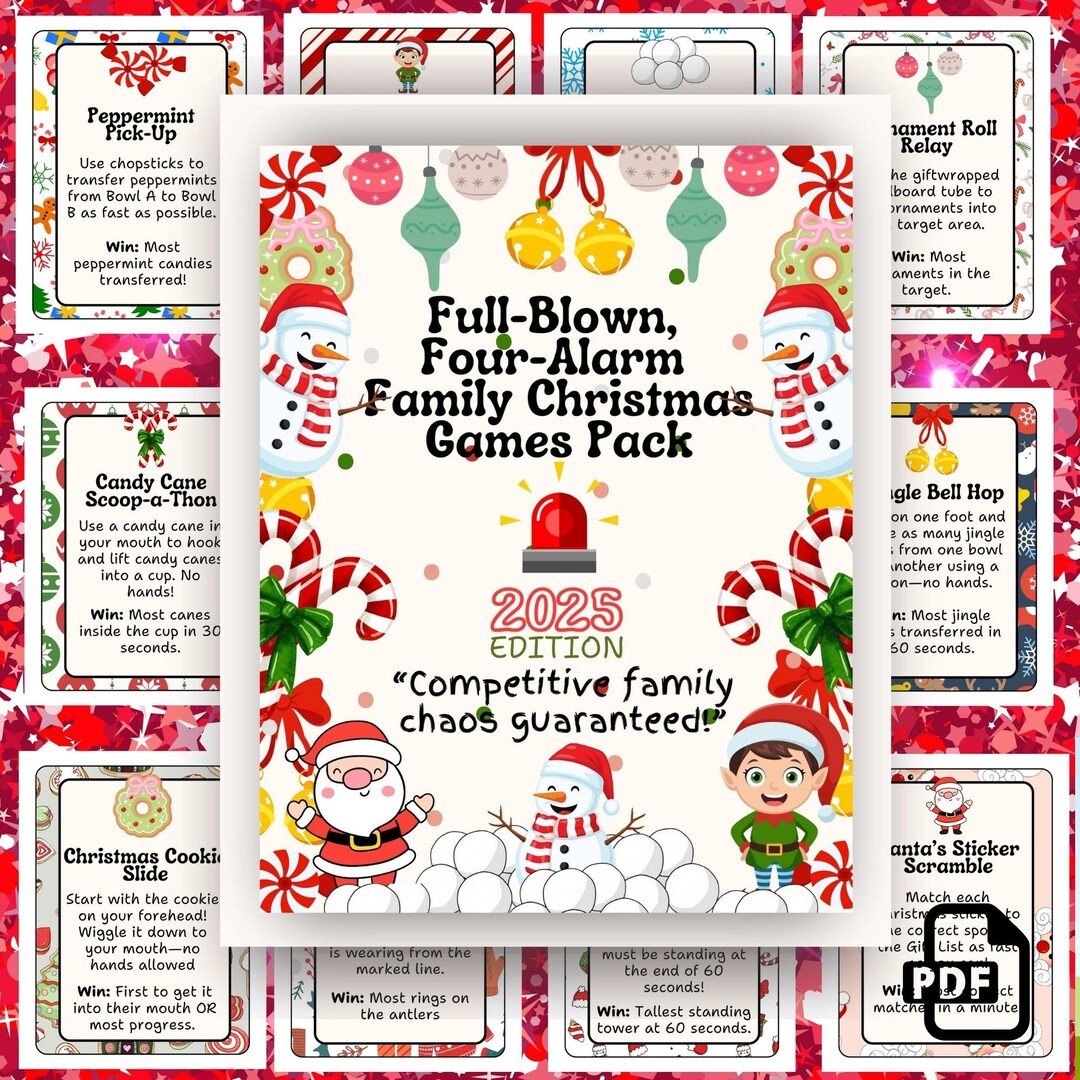 Festive Minute-to-win-it Christmas Games • Instant Holiday Party Pack ...