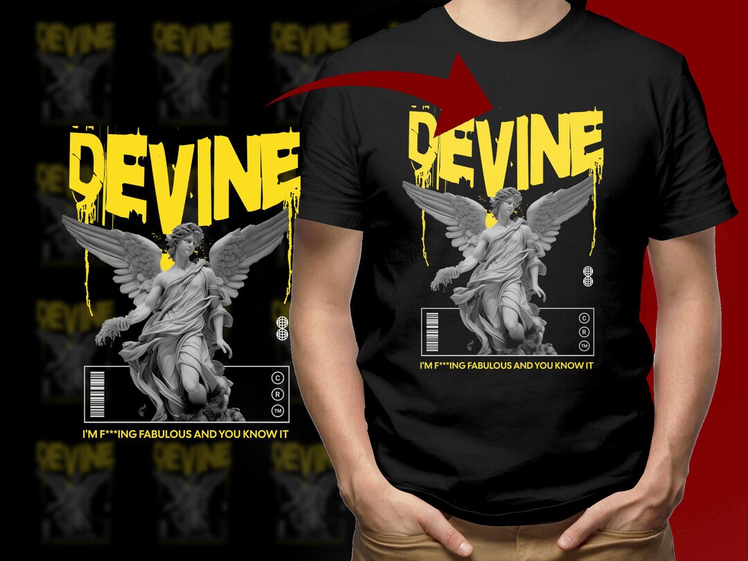 DEVINE Urban Angel Streetwear Png, Harajuku Angel Graphic Png, Urban ...