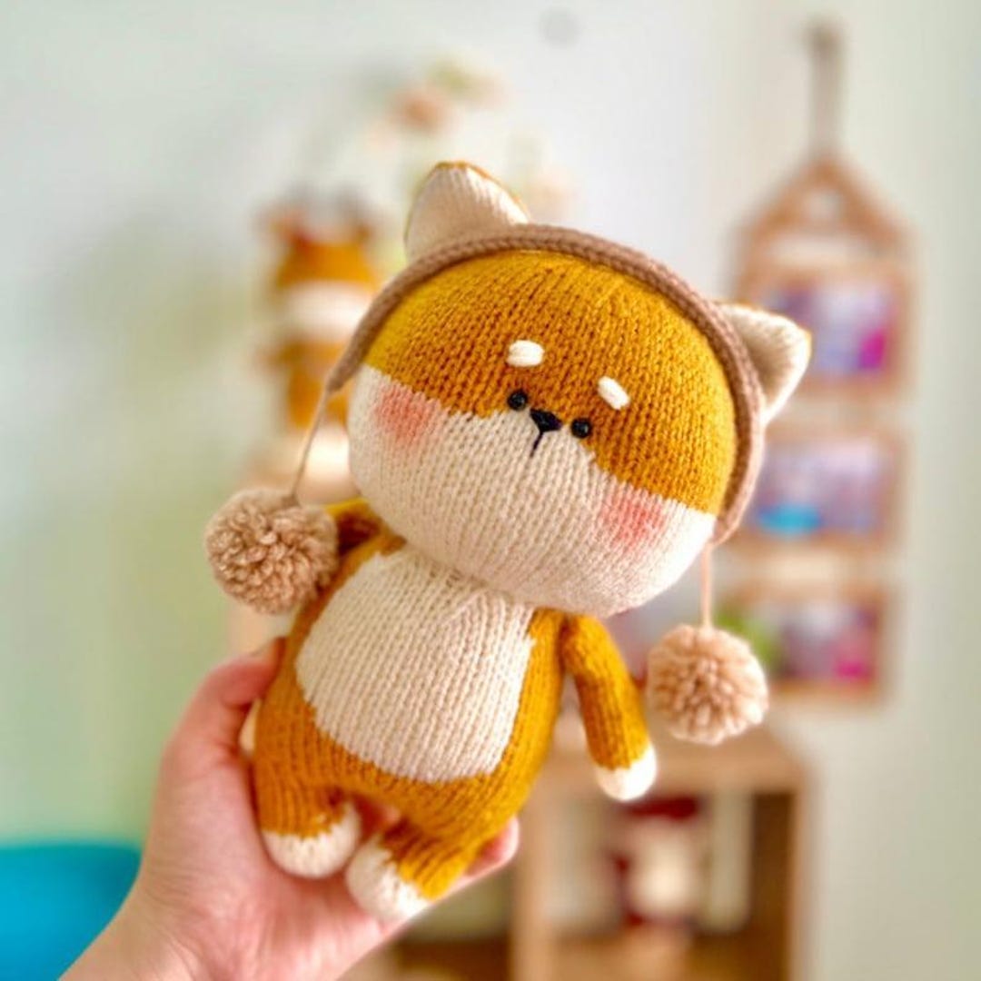 Shiba Inu Knitting Pattern - DIY Knitted Toy Animal Pattern for ...