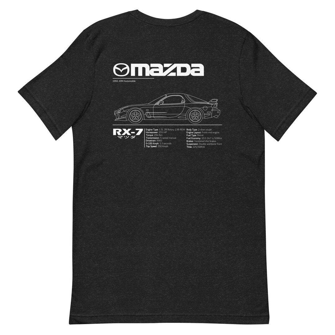 Mazda RX-7 T-shirt, Mazda RX7 Minimalist Graphic Tee, Sportscar ...