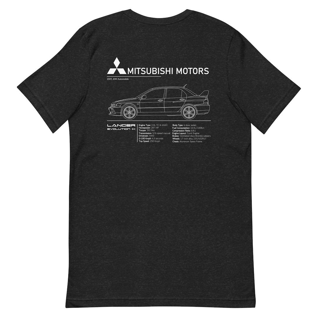 Mitsubishi Lancer Evo IX T-shirt, Lancer Minimalist Graphic Tee ...