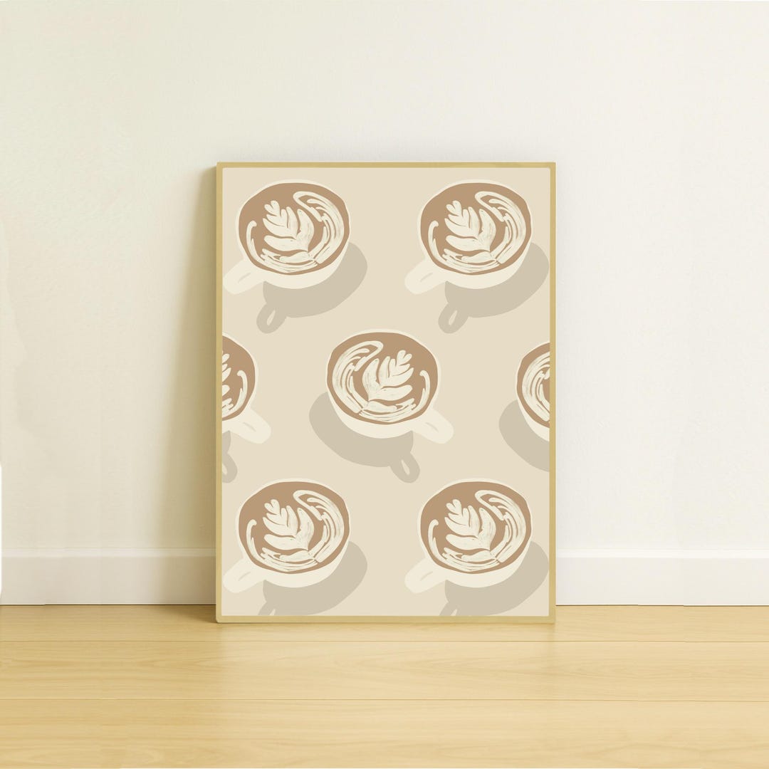 Latte Wall Art | Coffee Latte Poster, Neutral Decor, Coffee Theme Decor ...