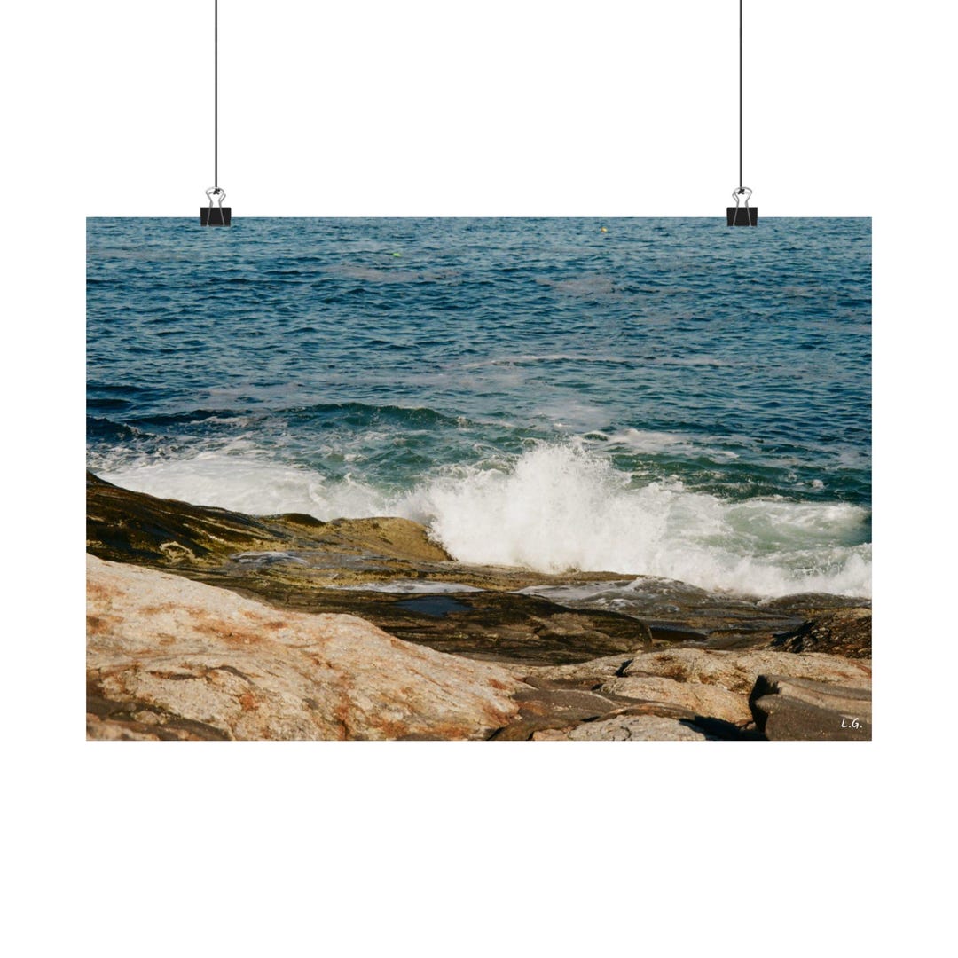 Waves Crashing Satin Poster - Etsy
