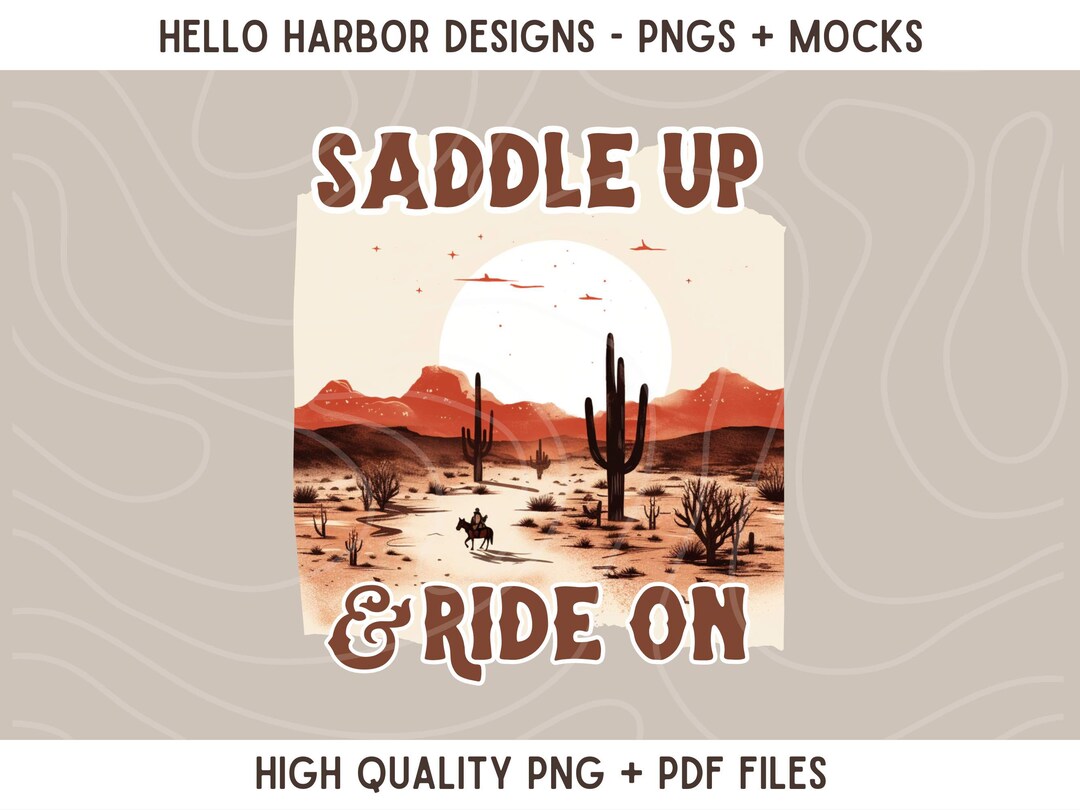 Cowboy PNG, Desert Horse Riding PNG for Instant Download, Cowgirl ...