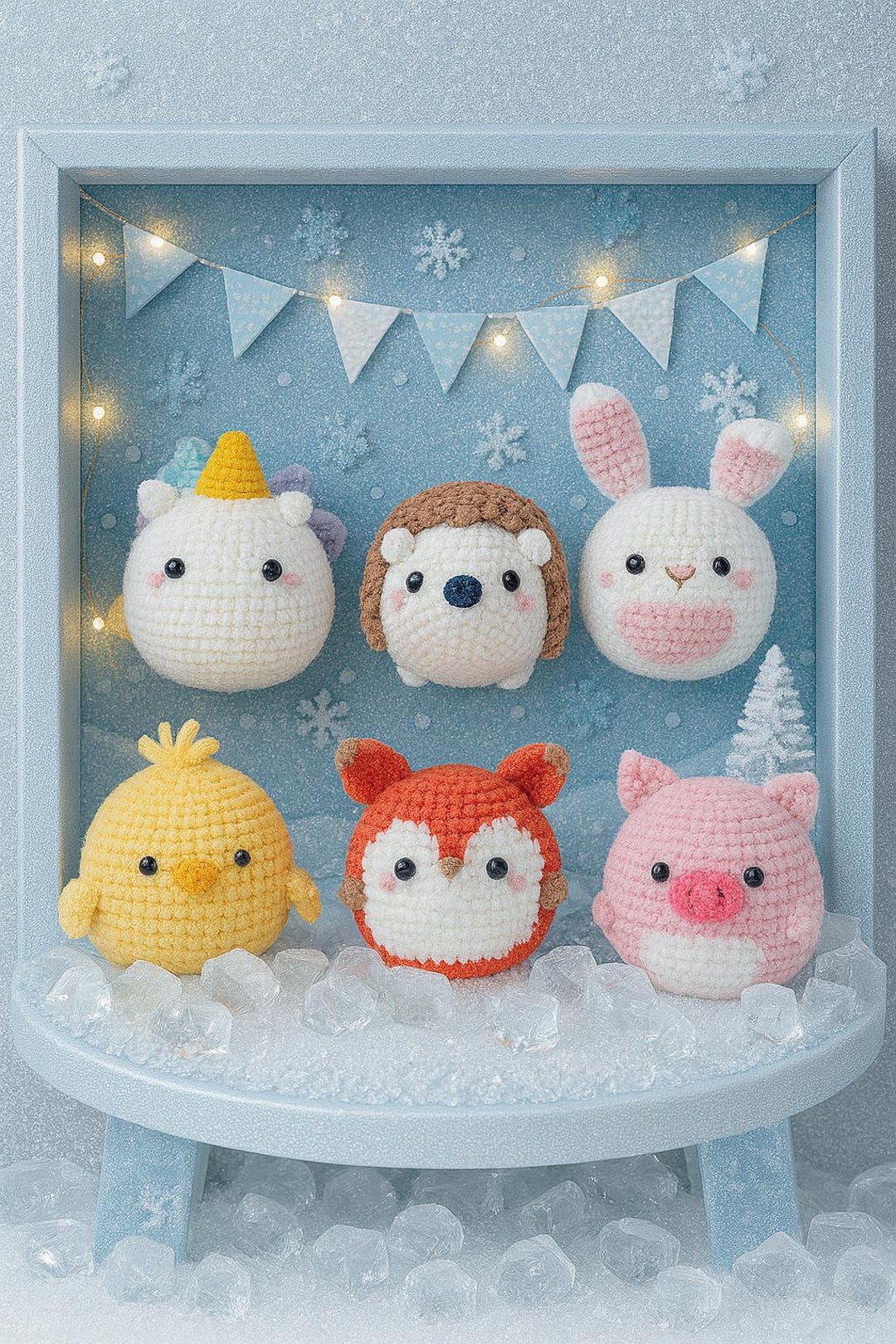 No Sew Amigurumi Crochet Pattern – Fox, Hedgehog, Unicorn, Chick, Bunny ...