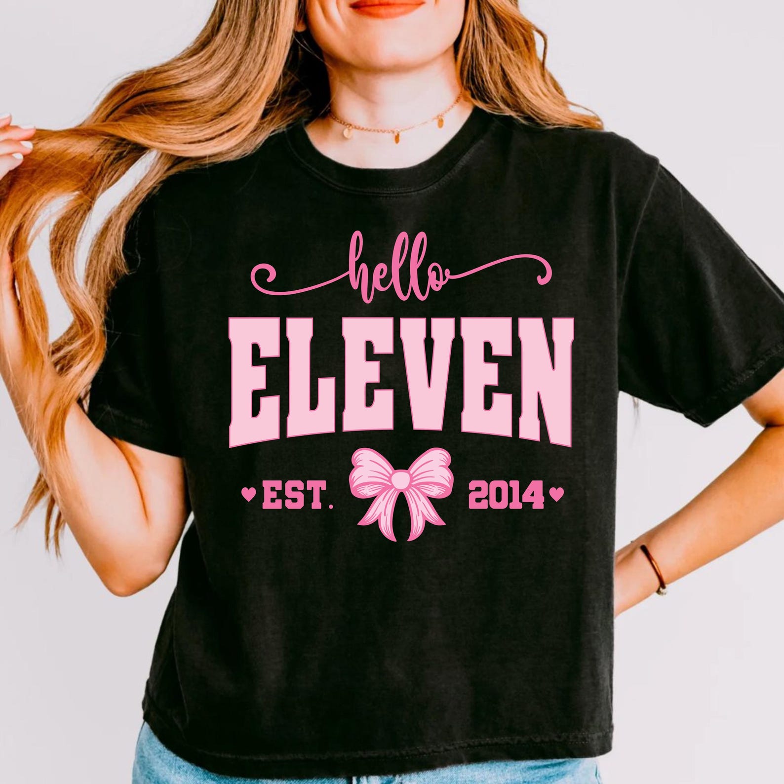 Hello Eleven Coquette Bow Birthday Design (SVG, PNG, EPS) - Etsy