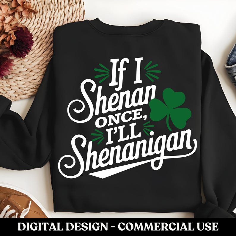 Funny St Patrick's Day Shenanigans Design, Lucky Clover PNG SVG - Etsy