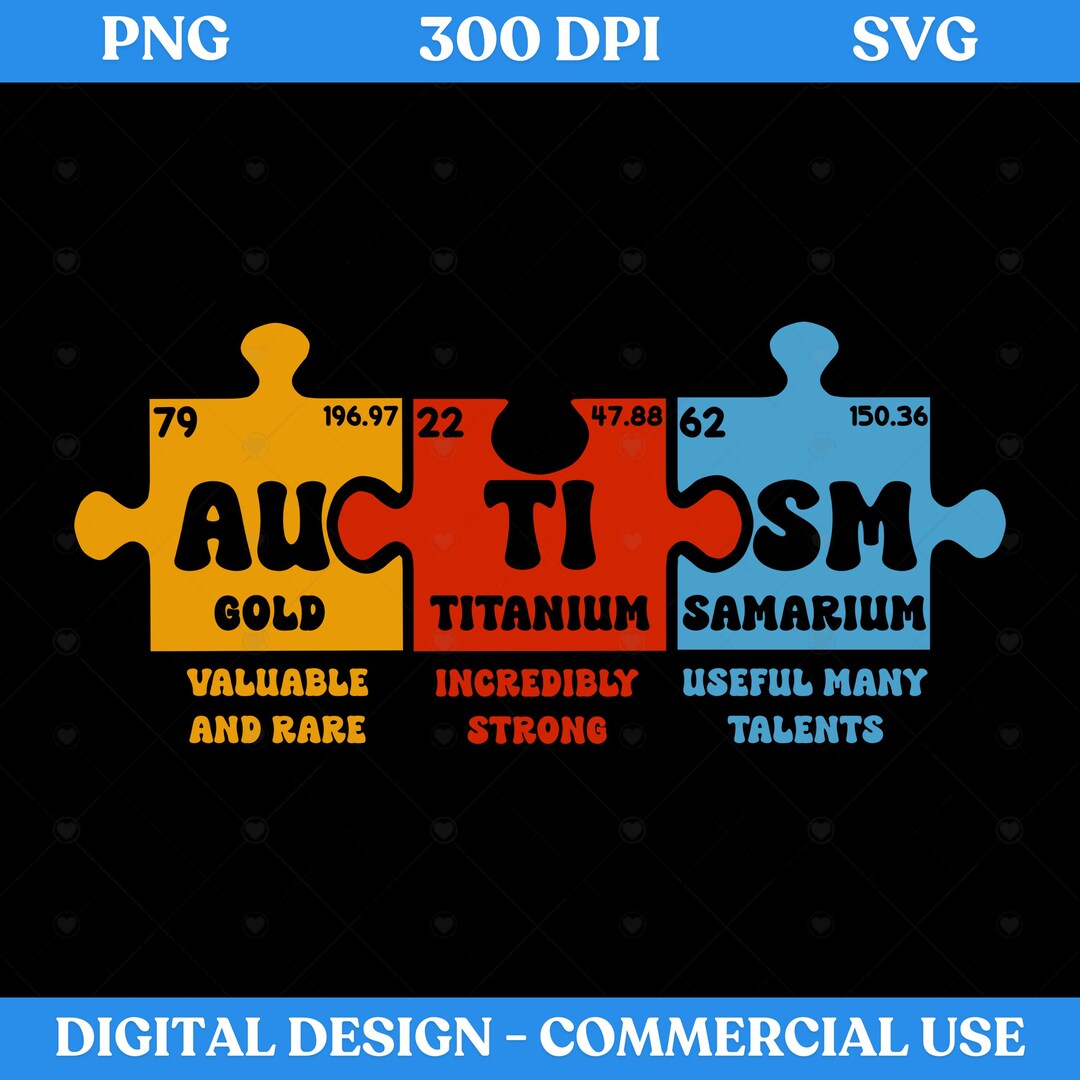 Autism Periodic Table SVG PNG, Awareness Support (digital File) - Etsy UK