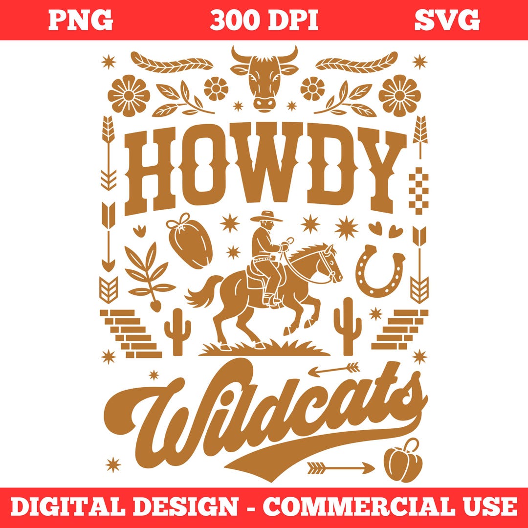Custom Howdy Mascot Design: Western Teacher SVG, PNG (digital Download ...