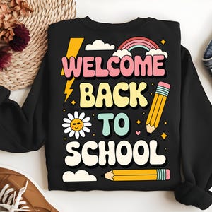 Welcome Back to School SVG – Retro School PNG Design for Teacher Shirt ...