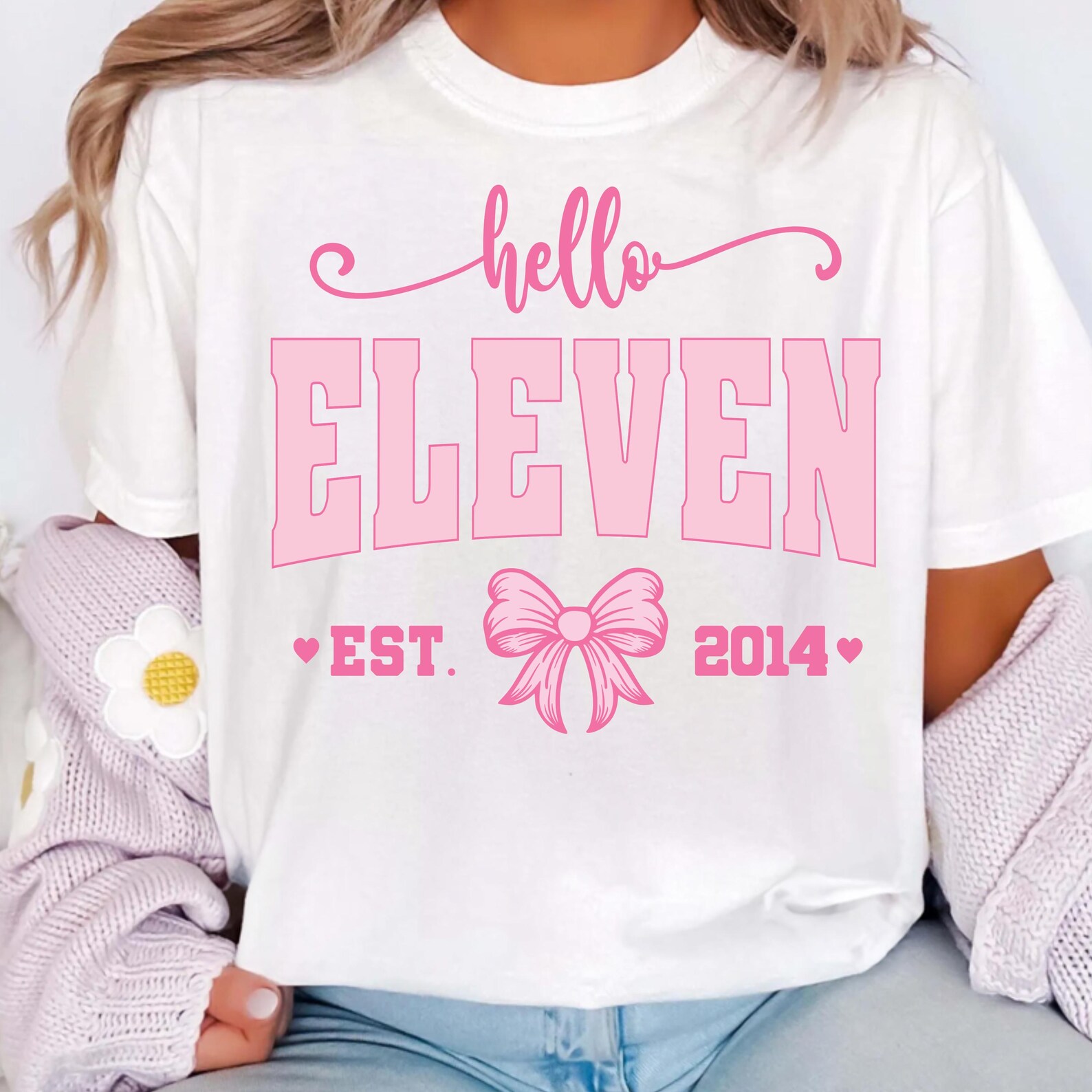 Hello Eleven Coquette Bow Birthday Design (SVG, PNG, EPS) - Etsy