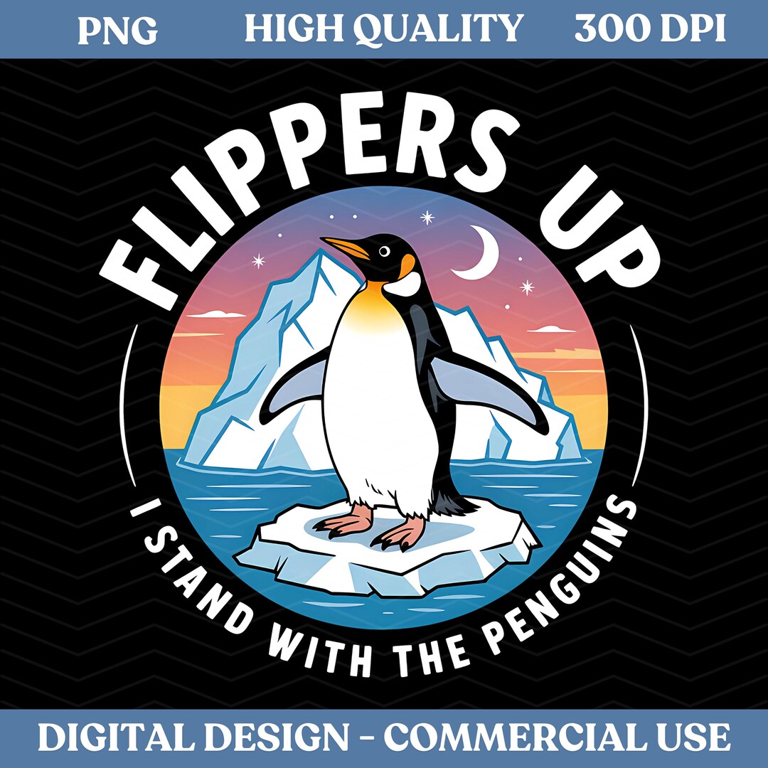 Flippers up I Stand With the Penguins PNG, Penguins Flippers up PNG ...