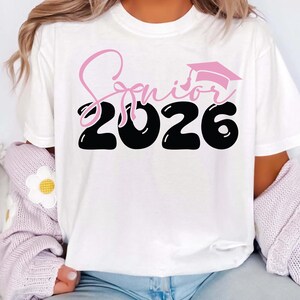 Coquette Senior 2026 Png Svg, Pink Senior Shirt Design, Class of 2026 ...
