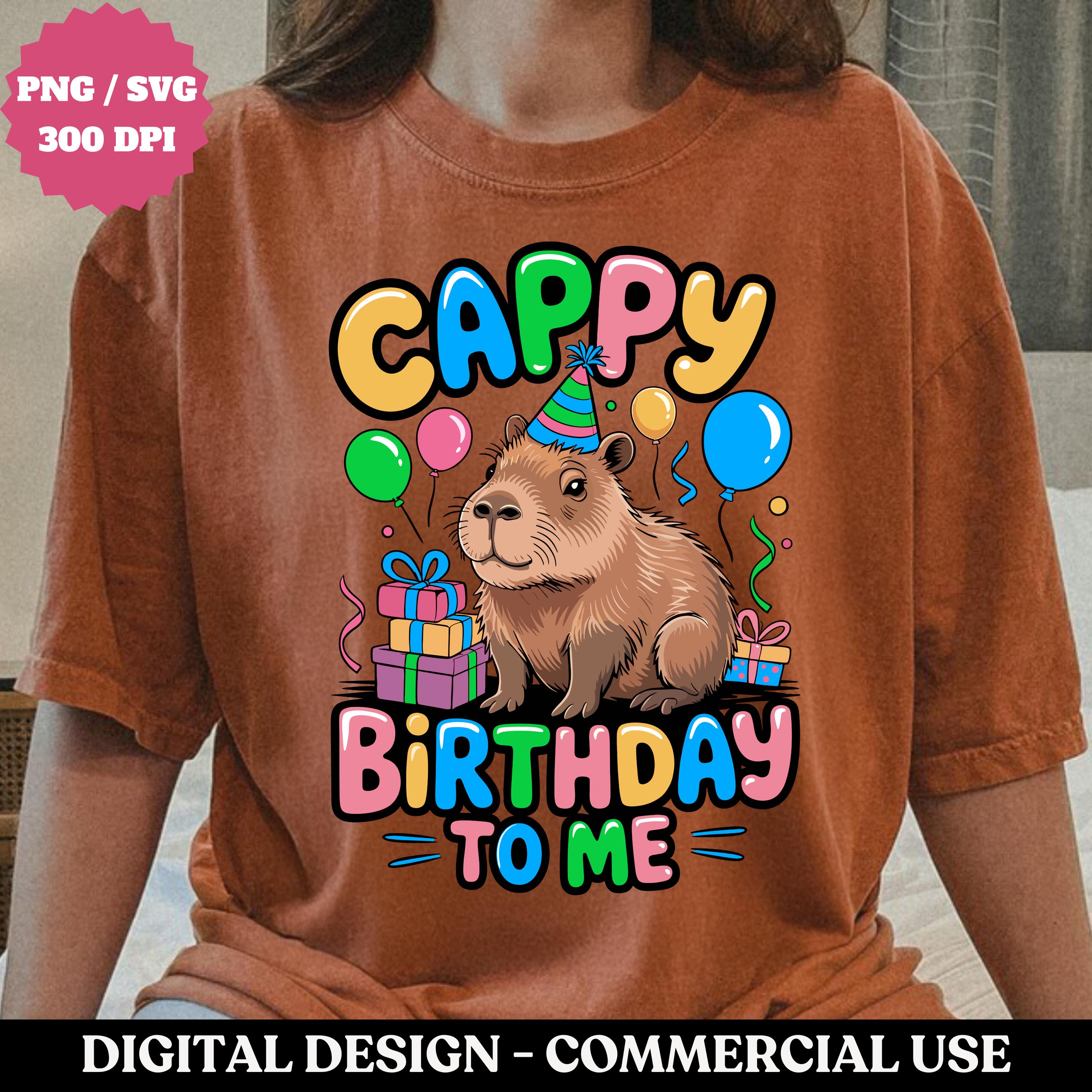 Cute Capybara Birthday Clipart – Funny Animal Design (digital Download ...