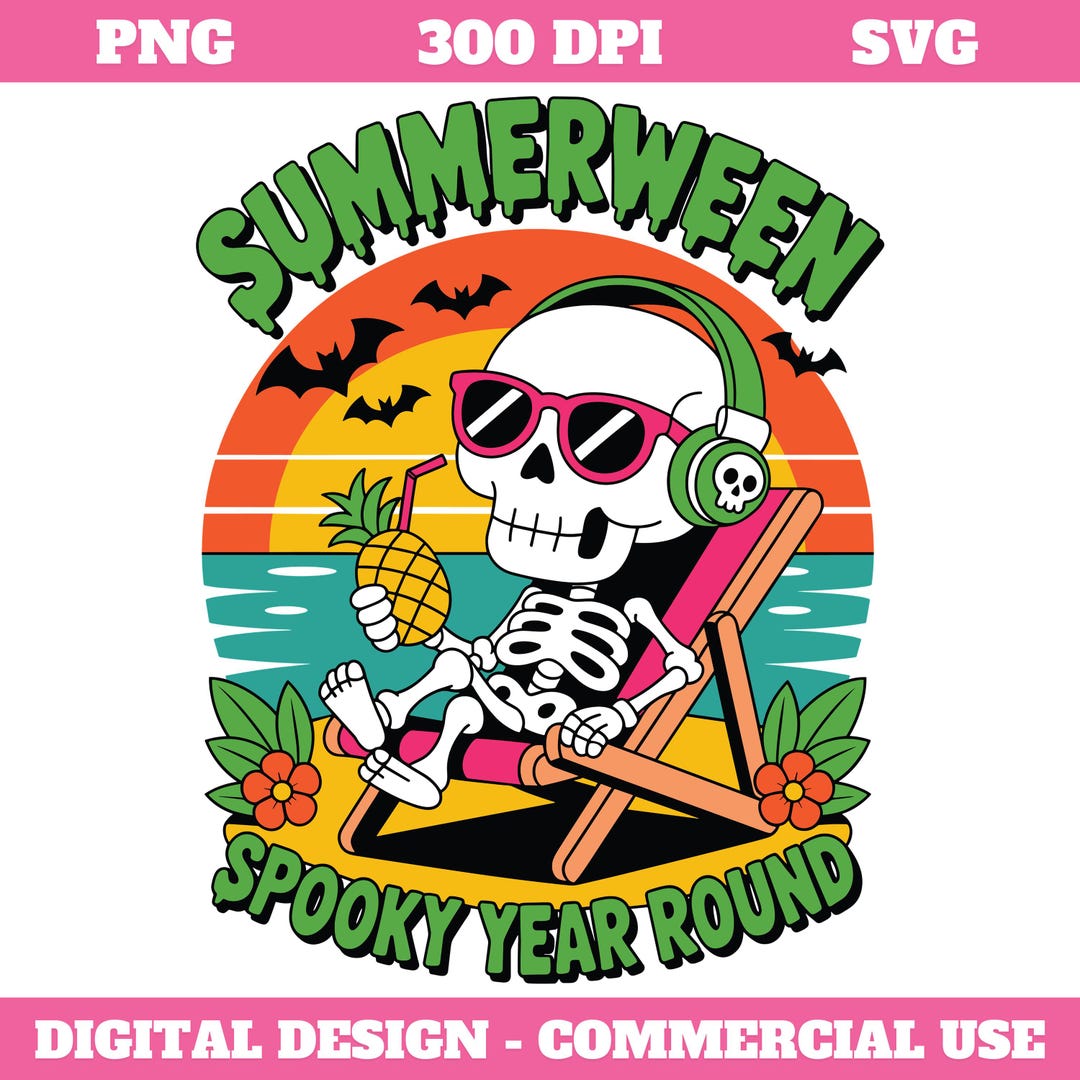 Summerween Spooky Year Round Png Svg, Funny Summer-ween Png ...