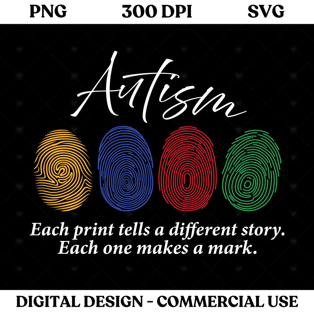 Fingerprint Autism Png, Each Print Tells A Different Story Png, Autism ...