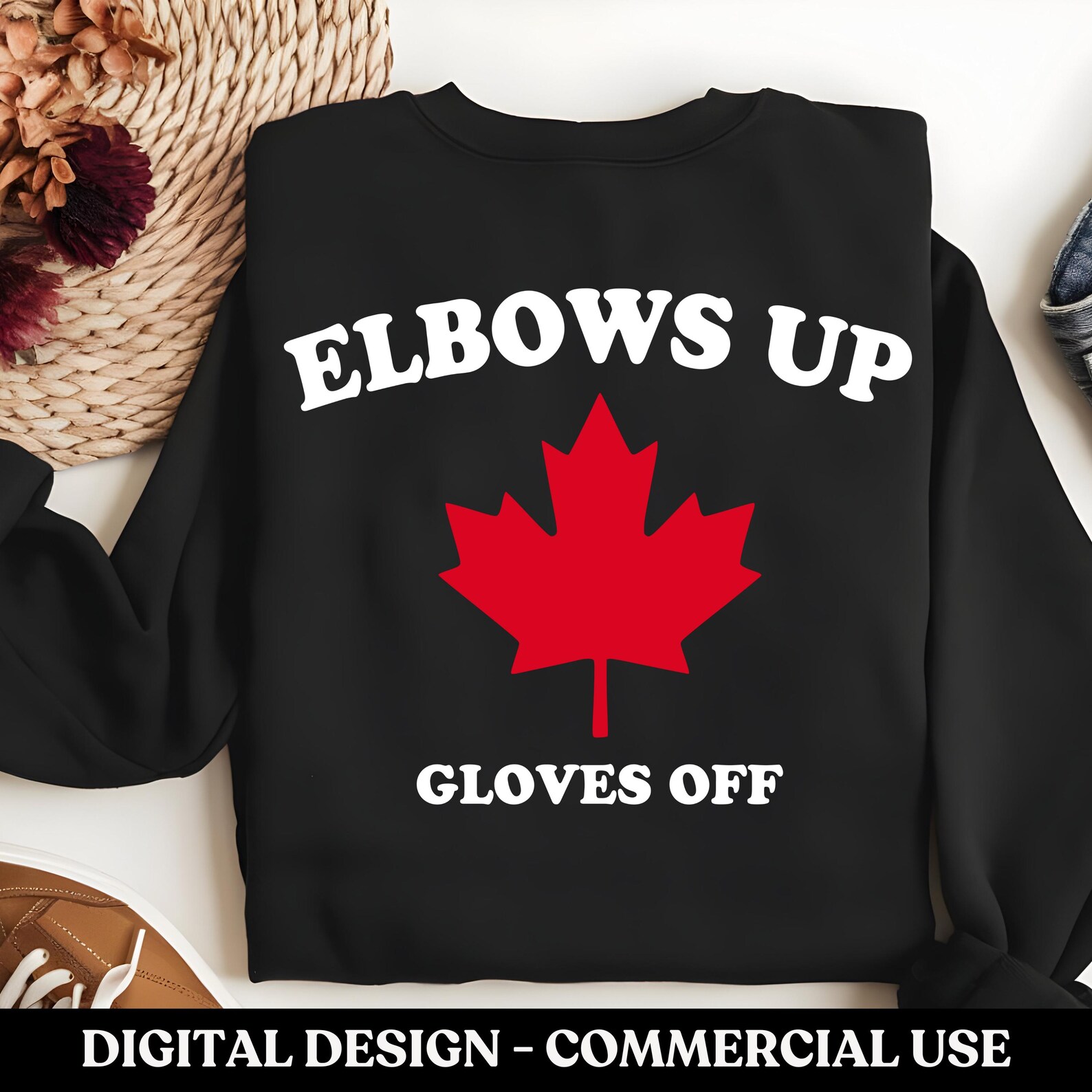 Elbows up Canada Gloves off Fun Hockey Png Svg, True North Strong and ...