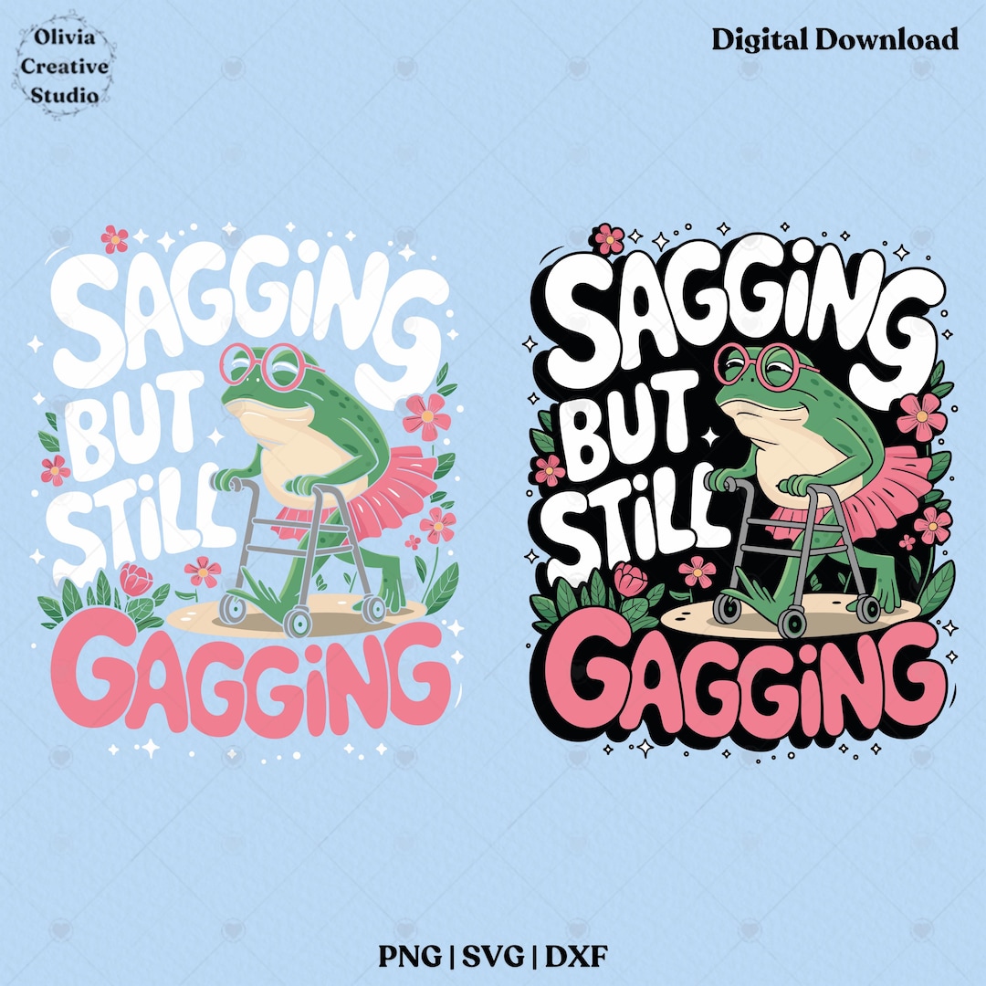 Sagging but Still Gagging Frog PNG | Funny Frog Meme Png | Funny Animal ...