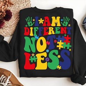 I Am Different Not Less Png Svg, Autism Awareness T-shirt Design ...