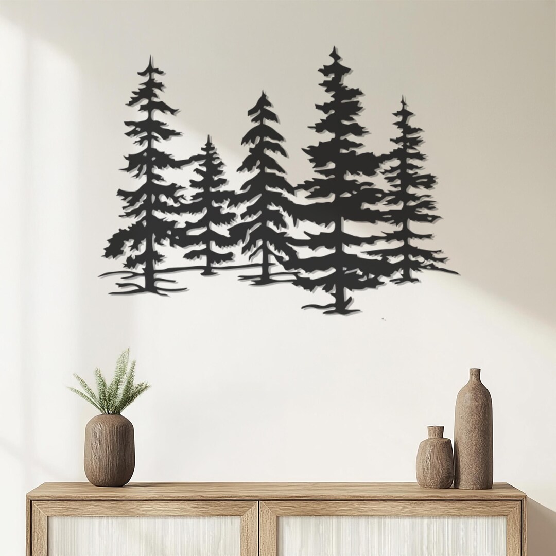 Metal Pine Tree Wall Art,pine Tree Decor,pine Tree Wall Art,wall ...