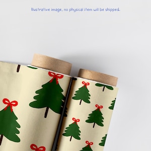 Christmas Tree With Red Bow Seamless Pattern Hand-drawn Holiday Design ...