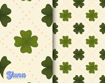 St Patricks Day Seamless Pattern Design, Shamrocks Digital Paper ...