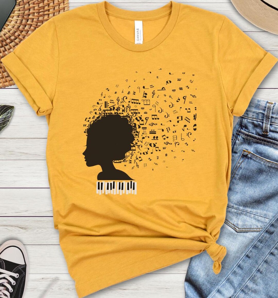 Music in My Head Tshirt, Piano Keys Shirt, Musical Notes T-shirt, Music ...