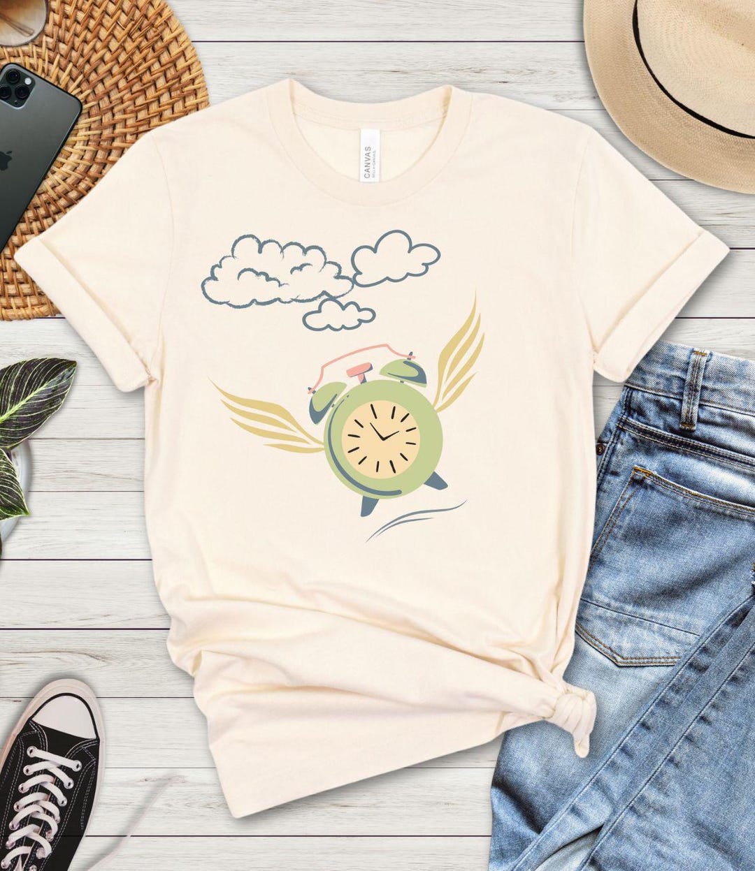 Tshirt Funny Graphic Time's Flying Shirt Time Passed Humor Graphic ...