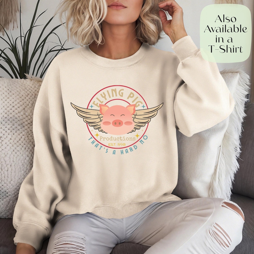 Funny Flying Pig Sweatshirt: Sarcastic Animal Crewneck Pullover - Etsy