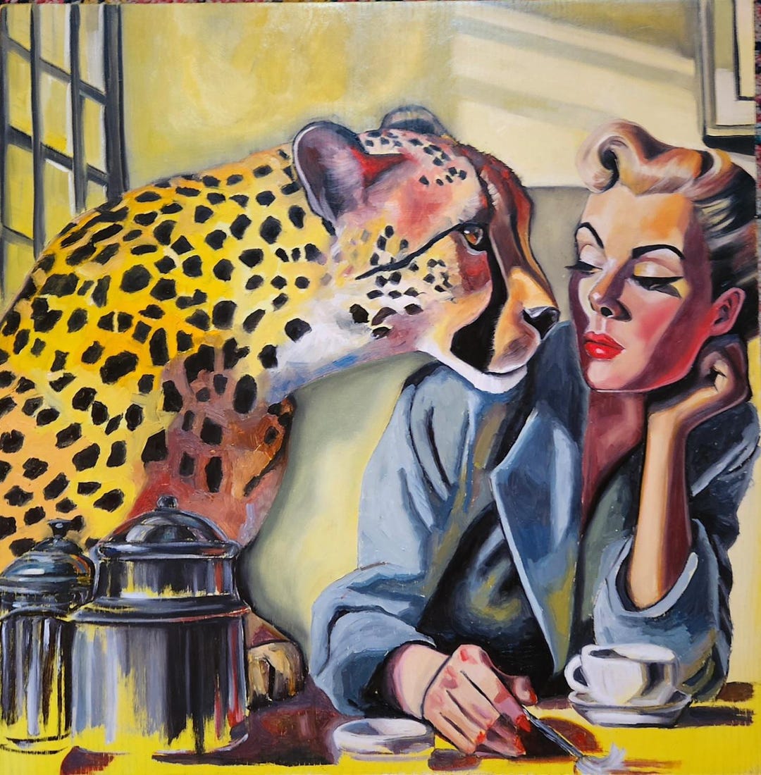 A Girl and Her Cat: Girl Interrupted Giclee Print - Etsy