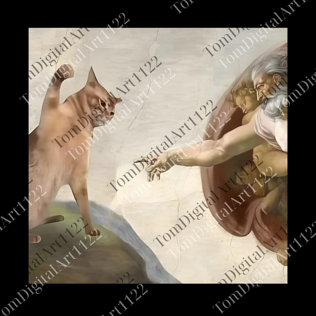 The Creation of Adam Cat Png, the Creation of Adam, Cat Png, Cat in ...