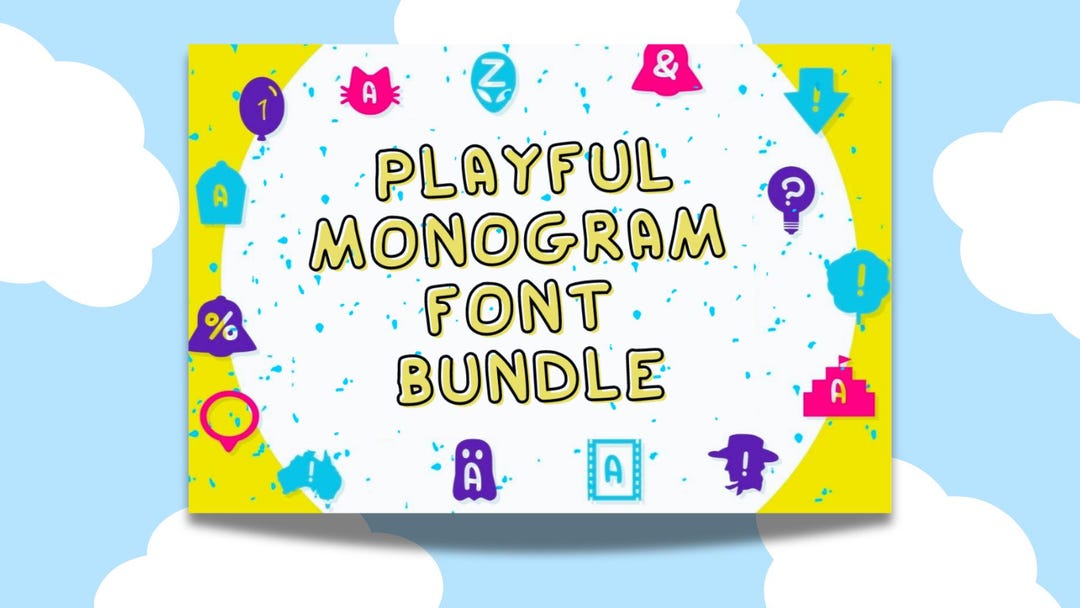 Playful Monogram Font Bundle, Handwritten Font, Wedding Font, Modern ...