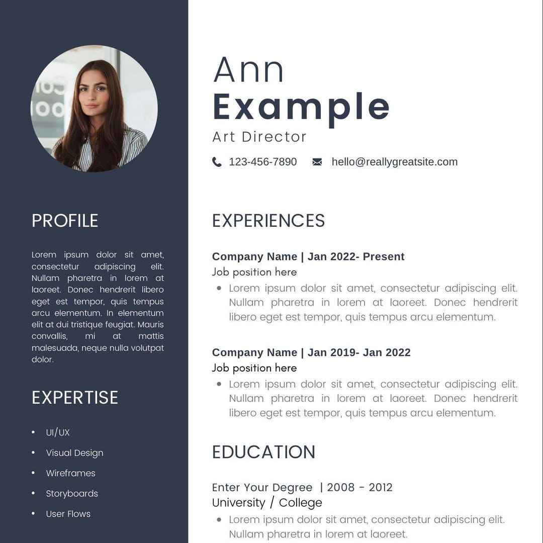 Digital Cv Template - Etsy