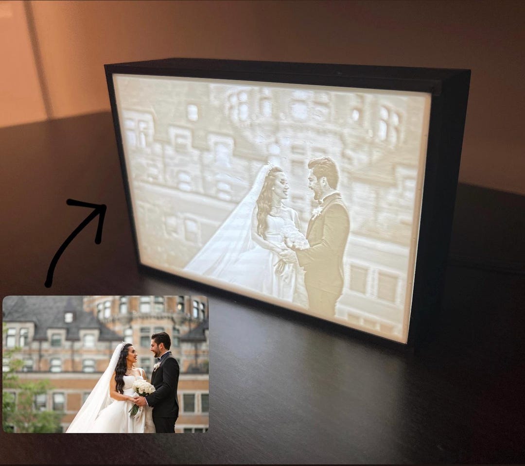 Lithophane Keepsake With LED Glow - Custom Photo Lightbox - Etsy
