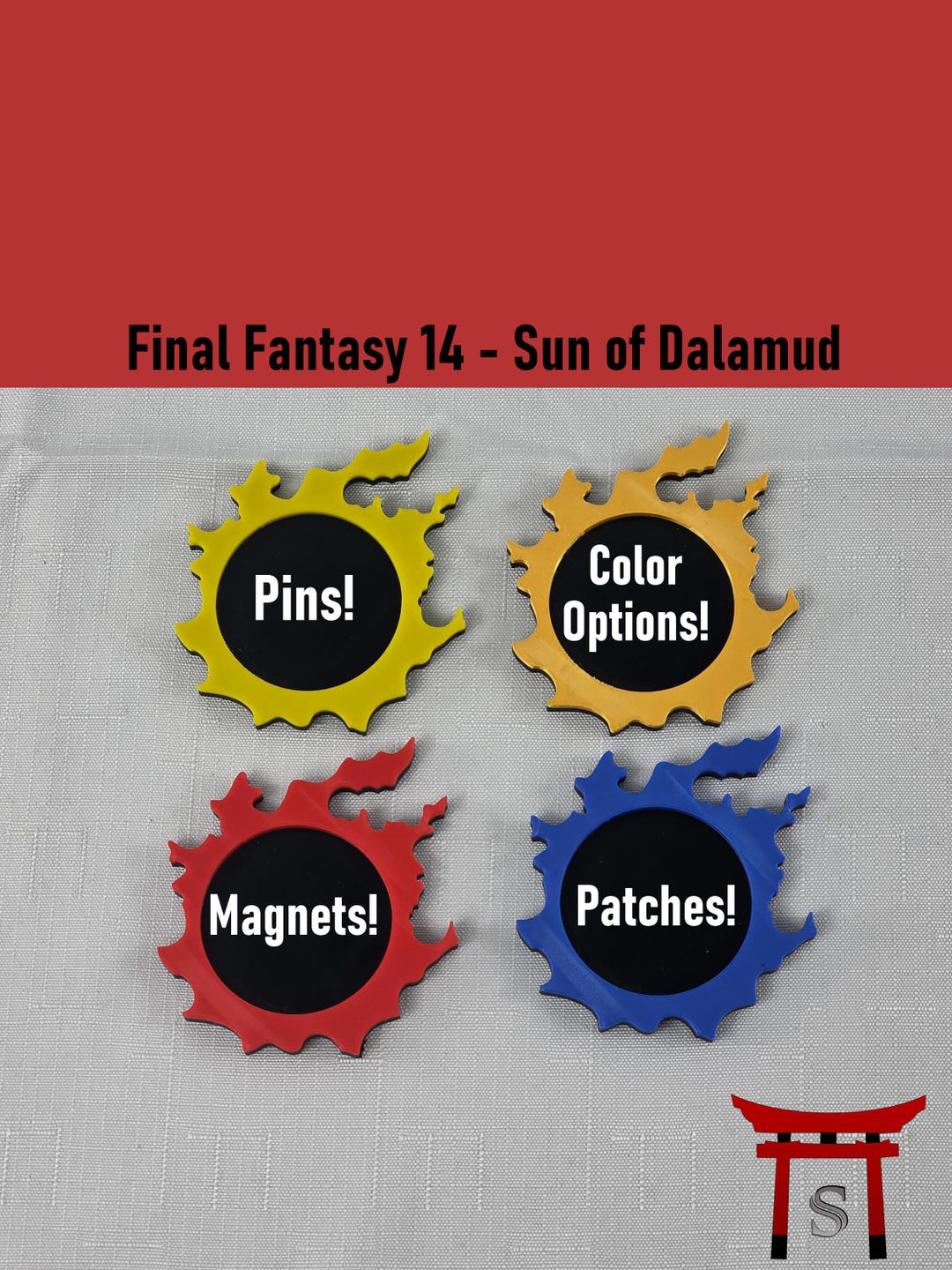 FF14 - Sun of Dalamud - Pins, Patches, Magnets - Cosplay/collectors - Etsy
