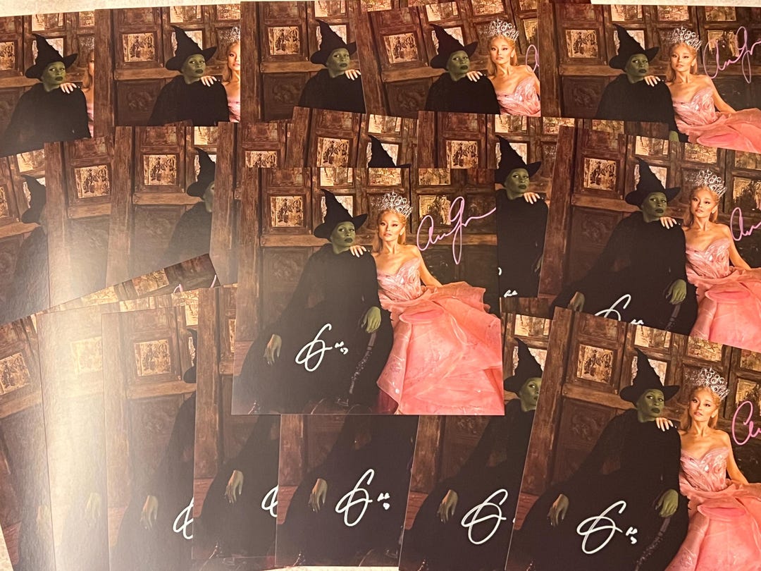 Autograph Signed Wicked Ariana Grande Cynthia Erivo Official Big Card ...