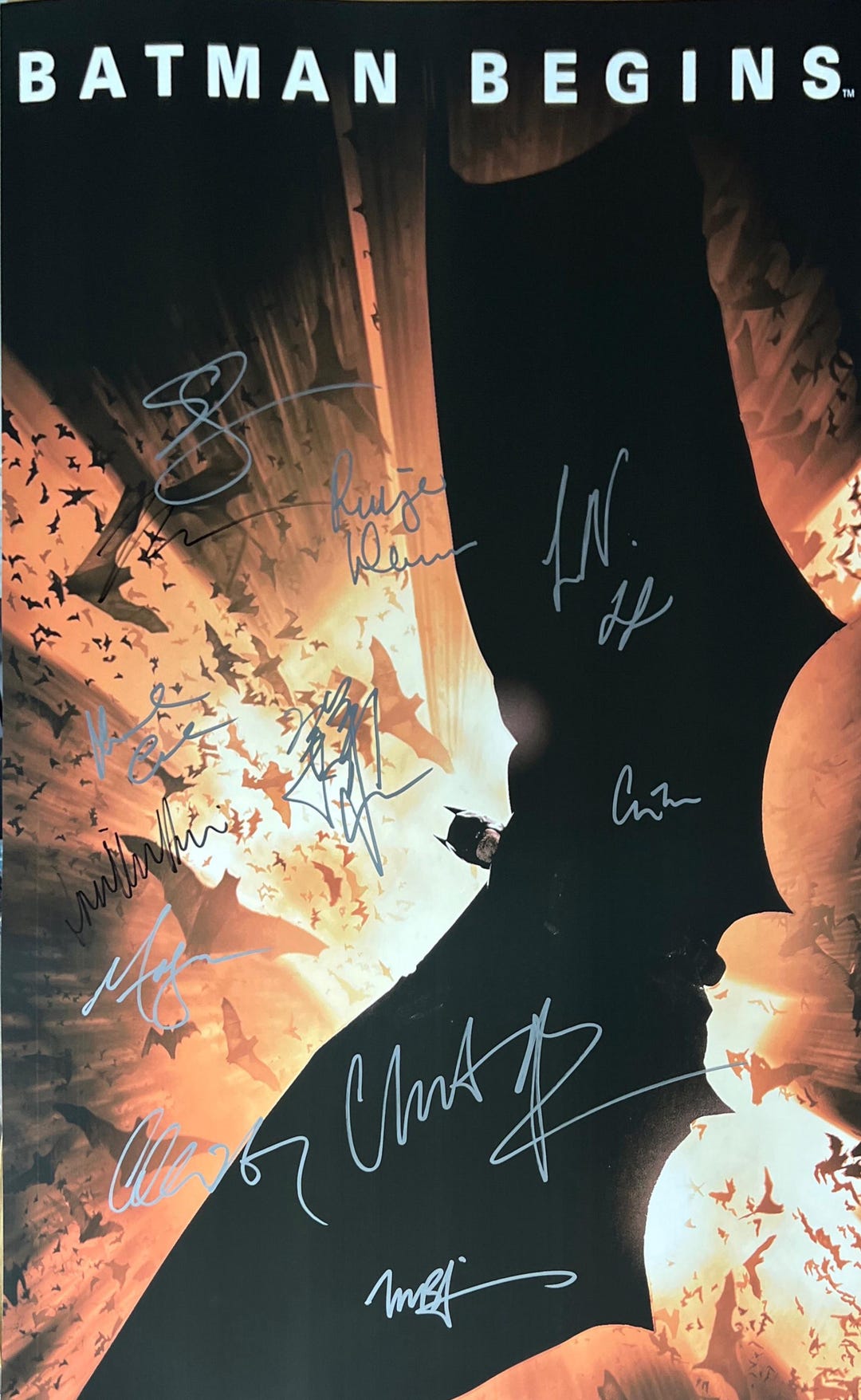 Autograph Signed Batman Begins Poster COA - Etsy