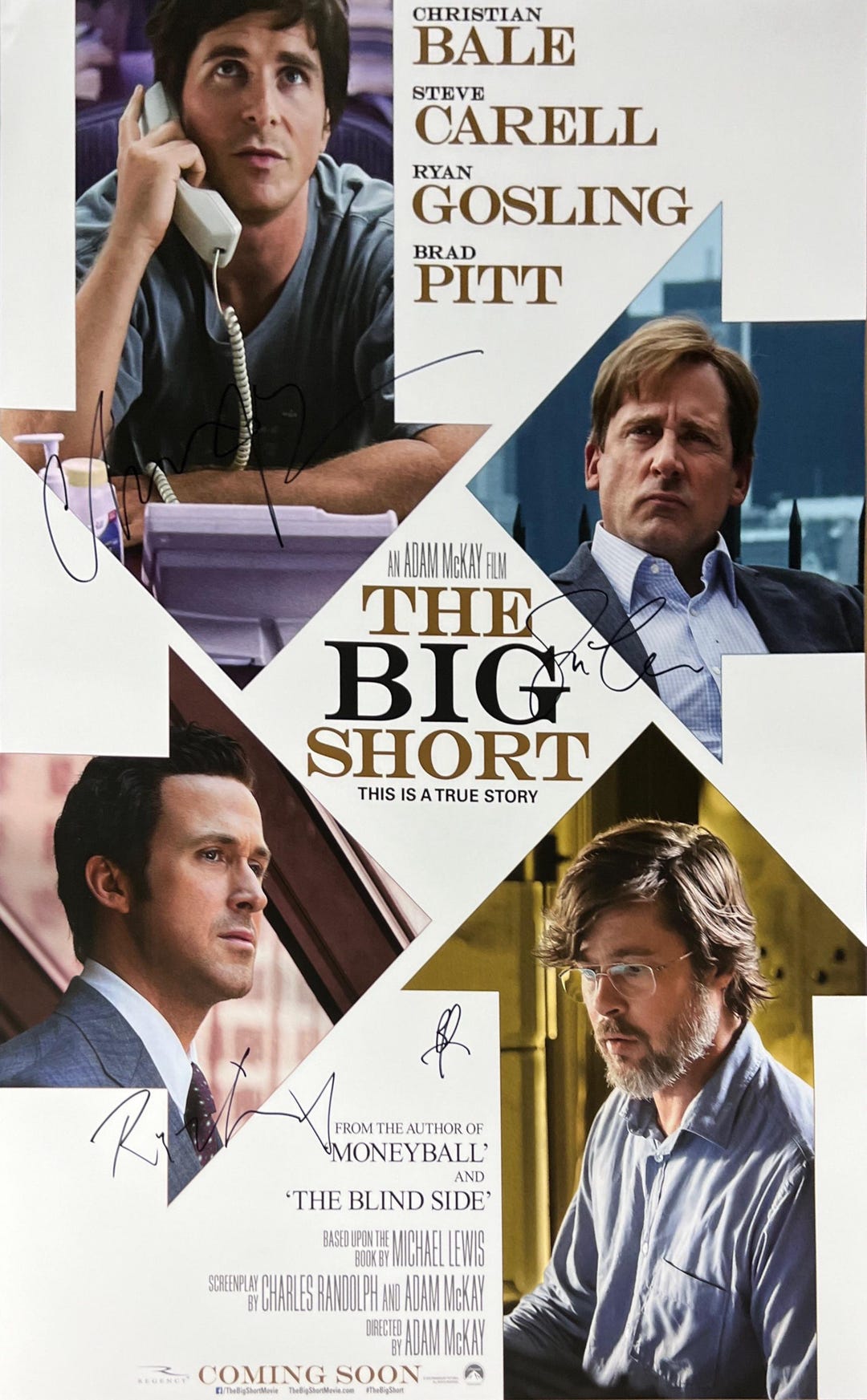 Autograph Signed the Big Short Poster COA - Etsy