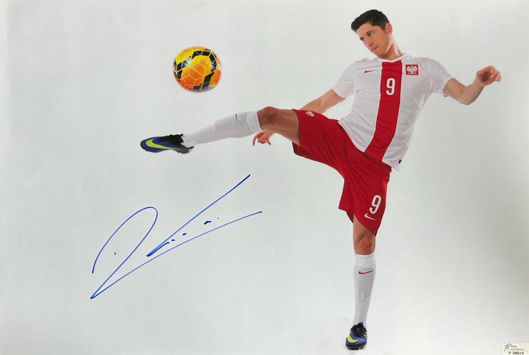 Autograph Signed Robert Lewandowski Poster COA - Etsy