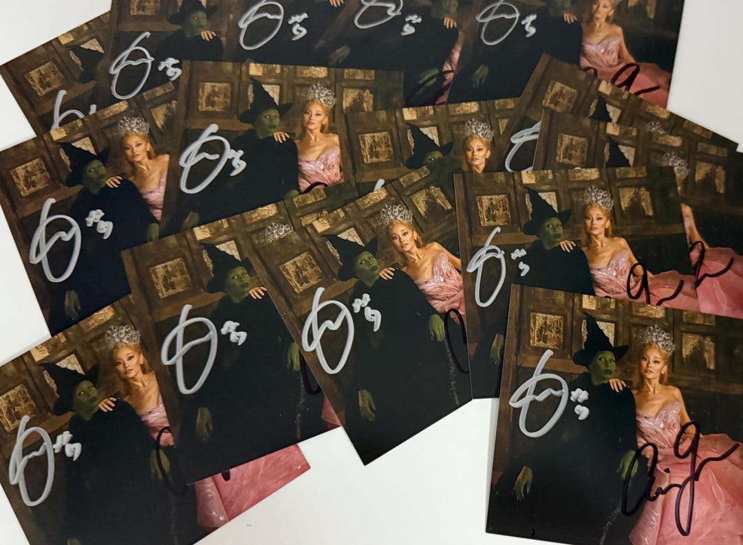 Autograph Signed Wicked RARE FULL NAME Ariana Grande Cynthia Erivo ...