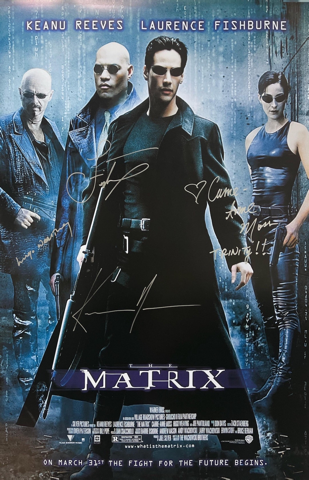 Autograph Signed Matrix Poster COA - Etsy