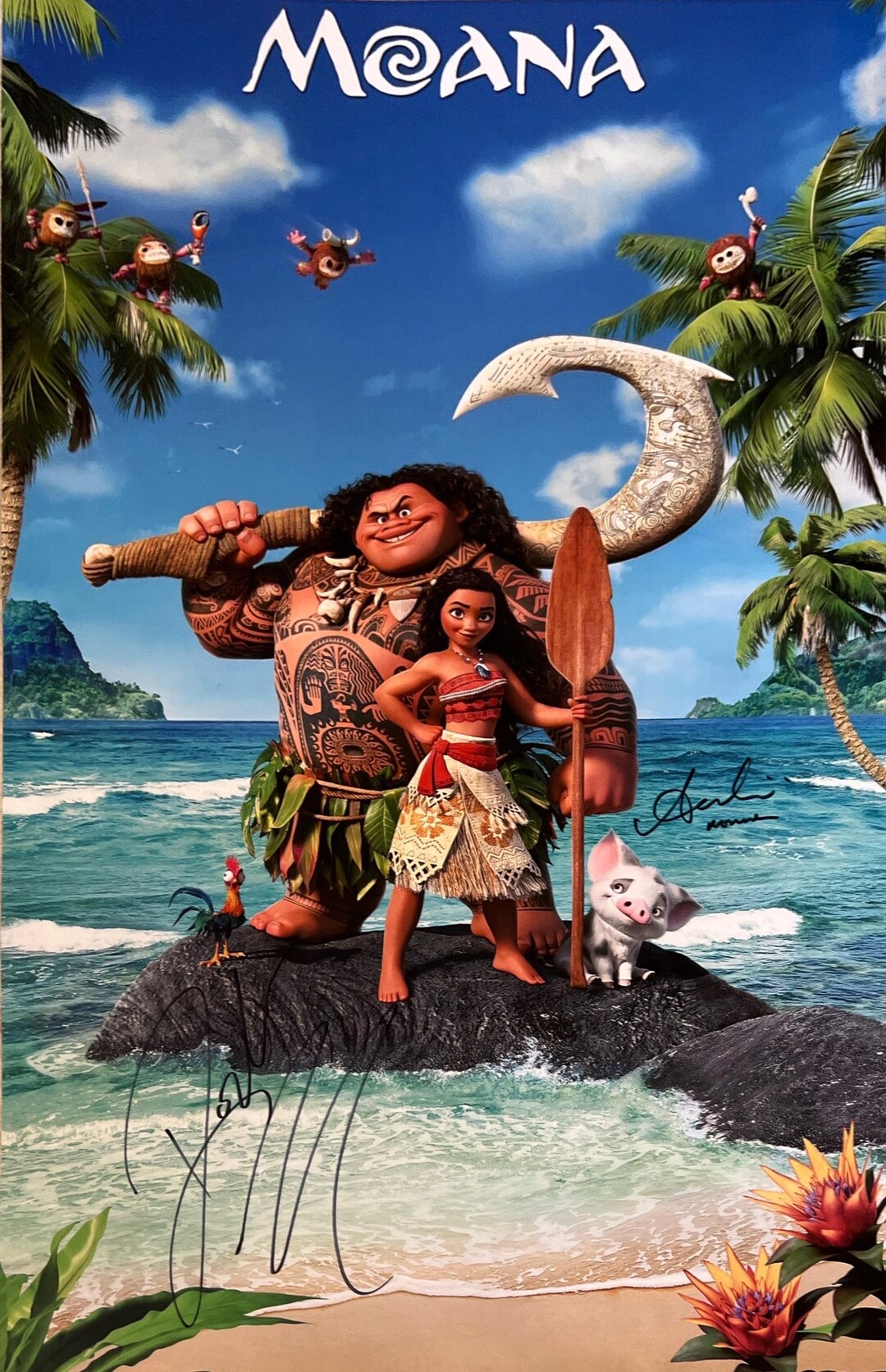 Autograph Signed Moana Poster COA - Etsy