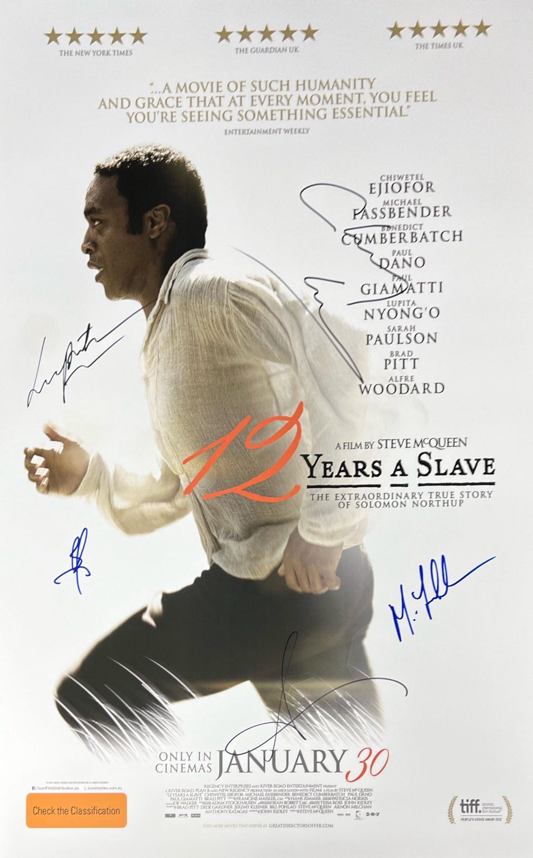 Autograph Signed 12 Years a Slave Poster COA - Etsy