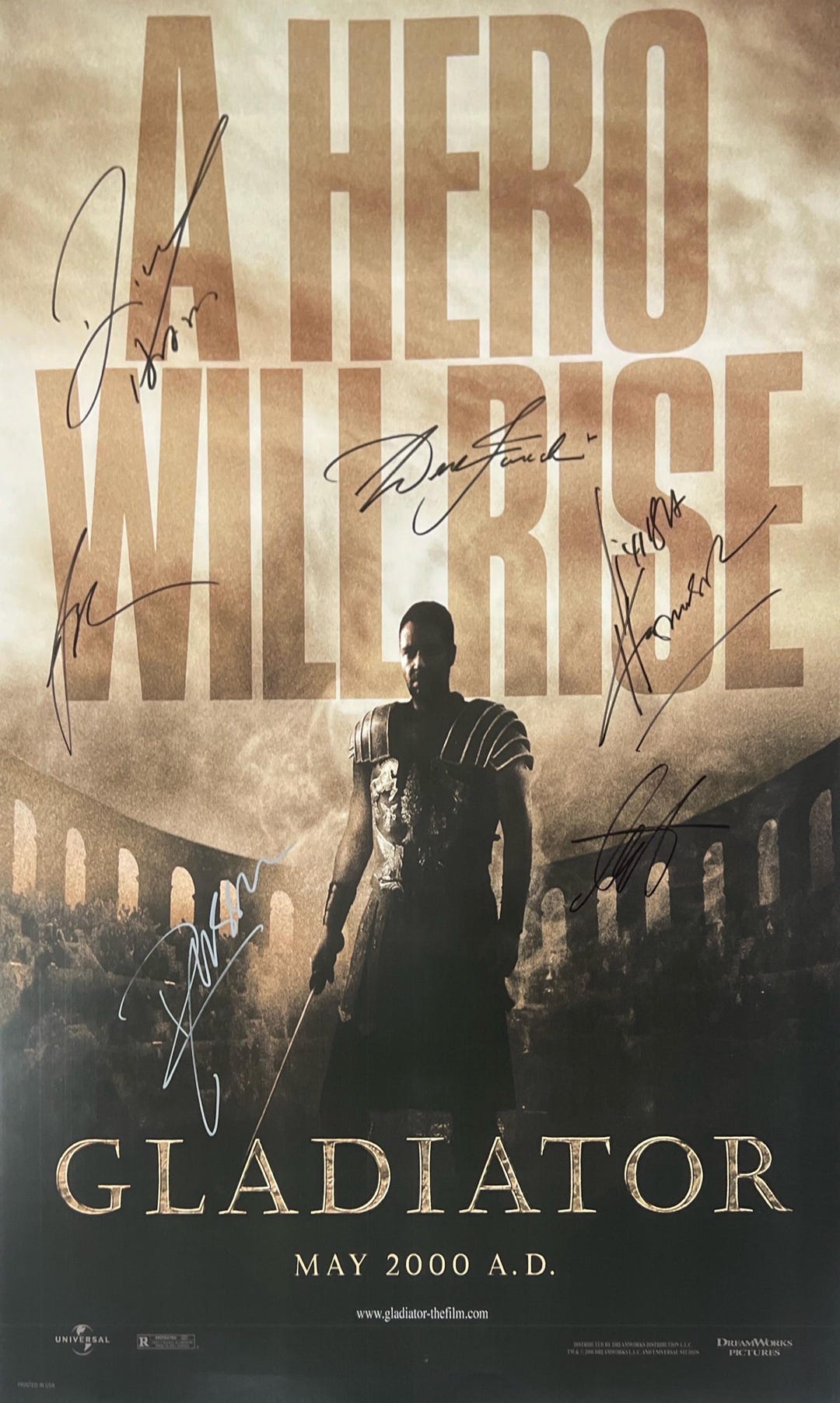 Autograph Signed Gladiator Poster - Etsy