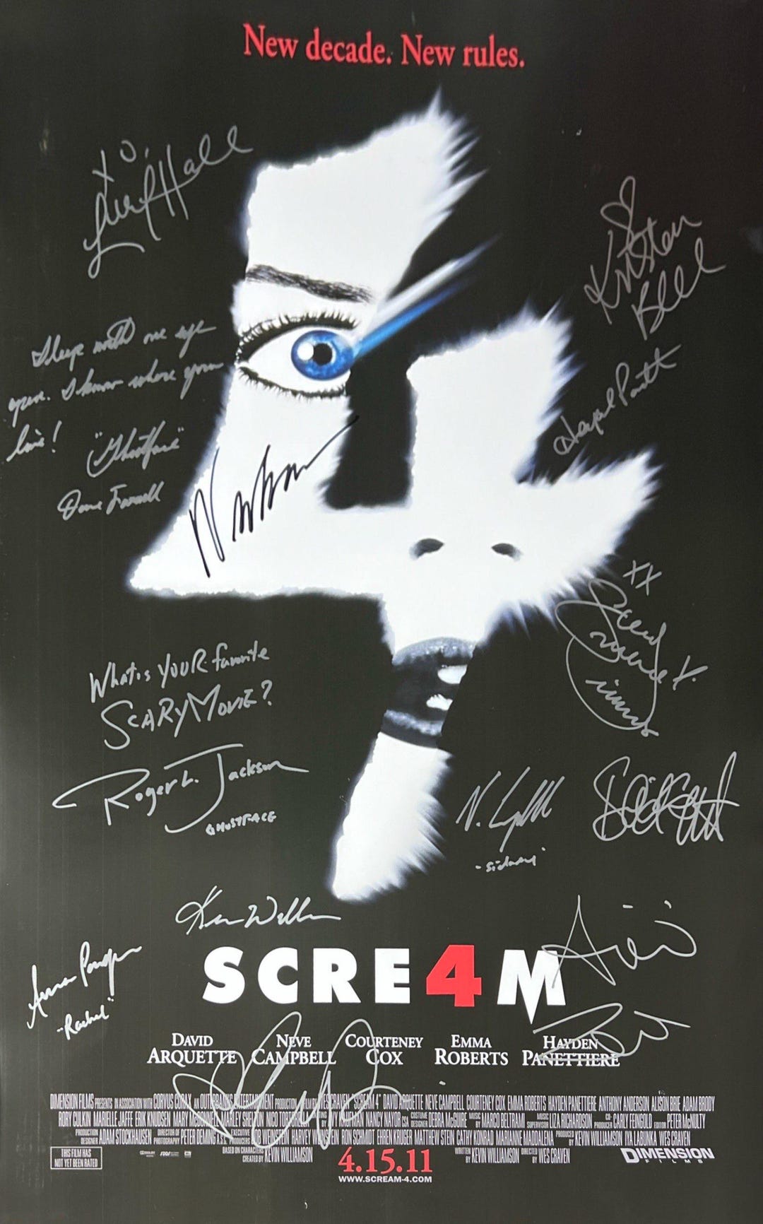Autograph Signed Scream 4 Poster COA - Etsy